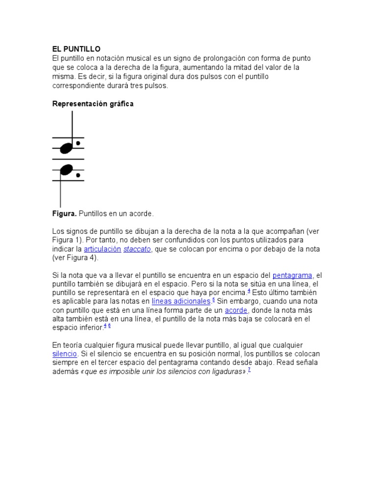 Qué es el puntillo en música | PDF