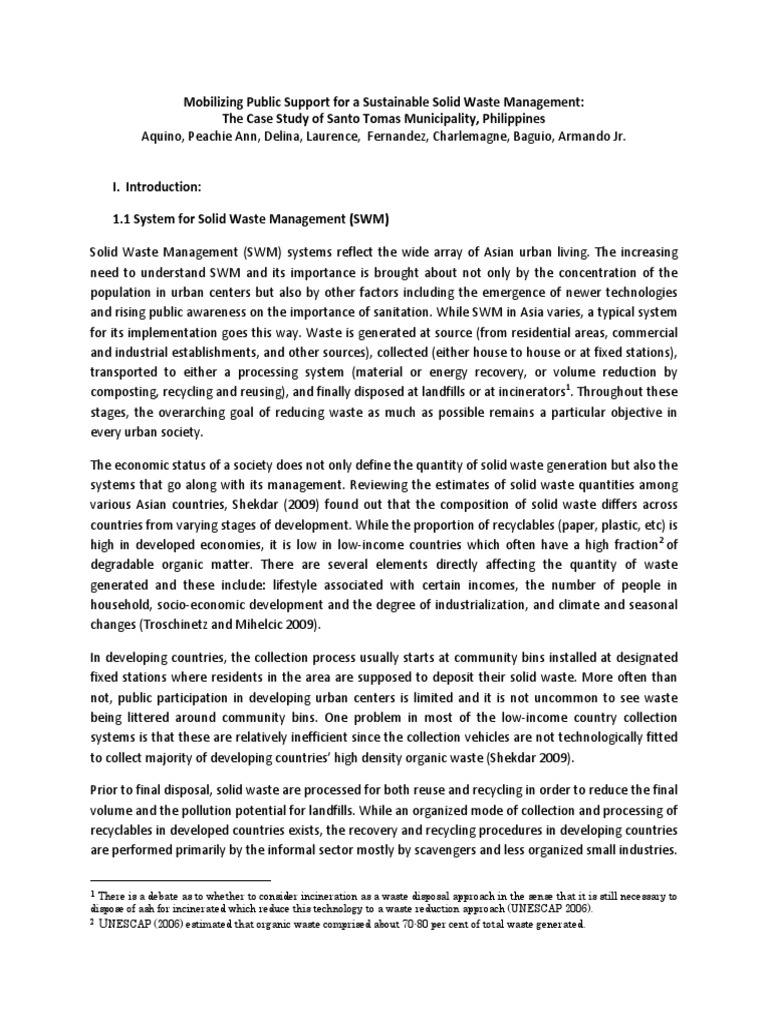 Solid Waste Management Paper | PDF | Waste Management | Municipal Solid ...