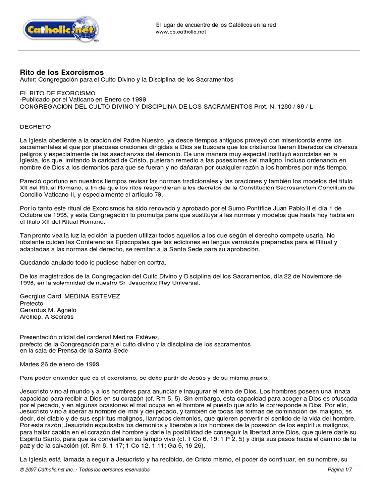 Rito de Los Exorcismos | PDF | Exorcismo | Posesión demoníaca