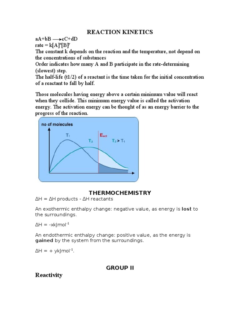 Reaction Kinetics | PDF | Alcohol | Chemical Reactions