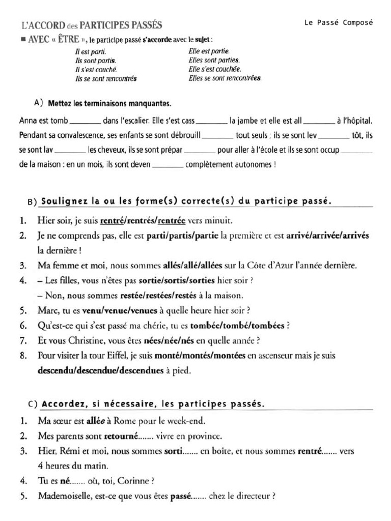 Accord PasséComposé | PDF
