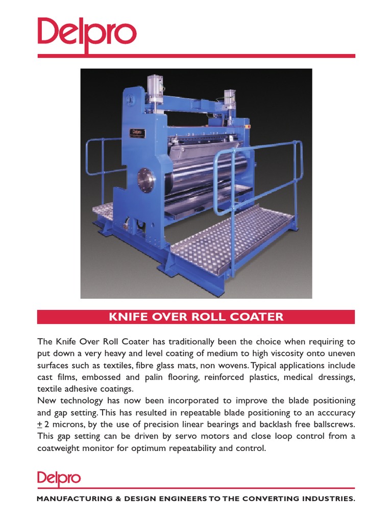 Knife Over Roll Coater: Manufacturing & Design Engineers To The ...