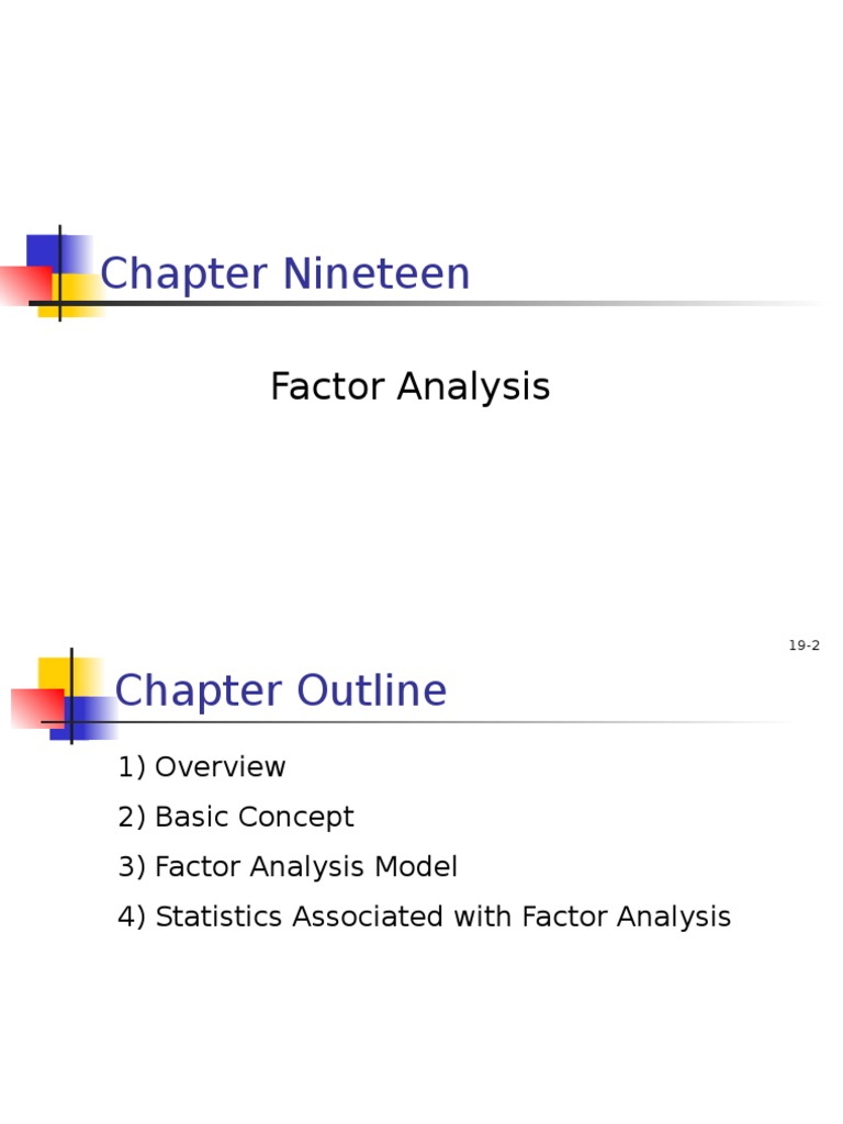 Chapter Nineteen: Factor Analysis | PDF | Factor Analysis | Principal ...