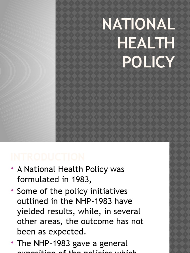 National Health Policy | Health Policy | Health Care