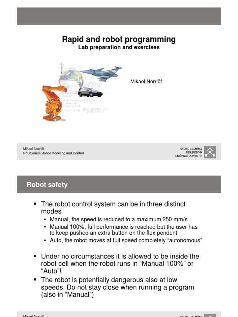RAPID Basic commands | Robot | Technology