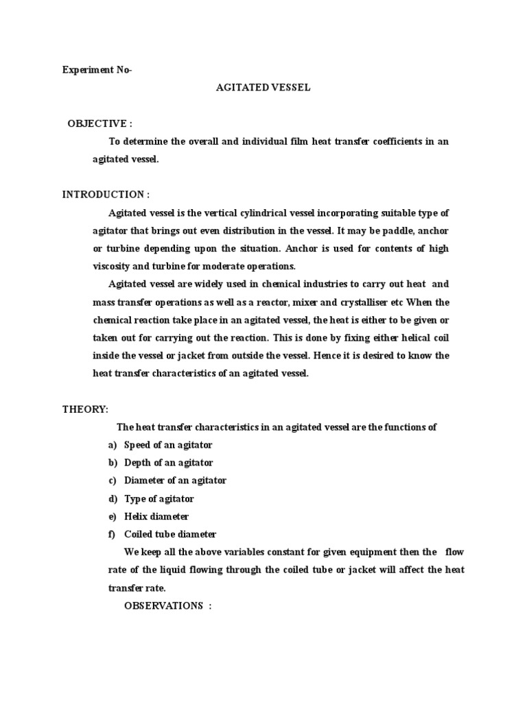 Agitated Vessel | PDF | Liquids | Heat Transfer