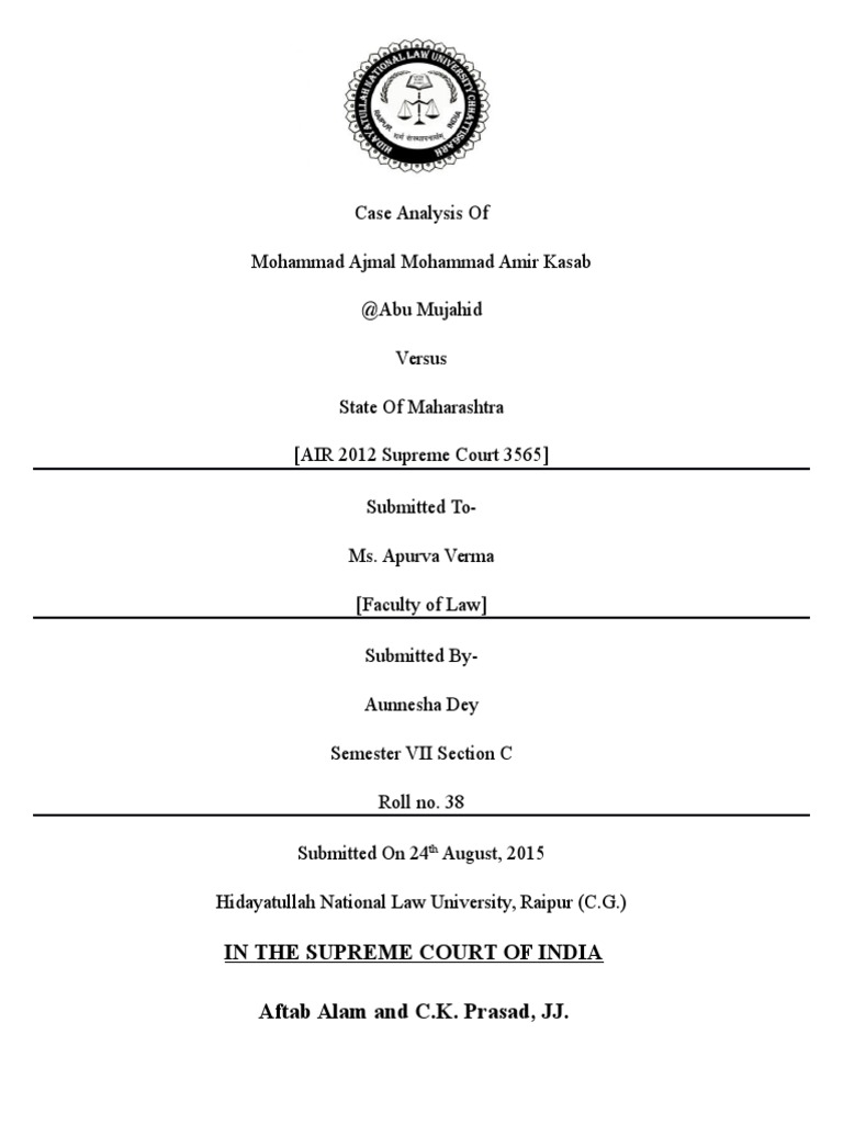 Kasab Case Analysis: Supreme Court Upholds Death Sentence of 26/11 ...