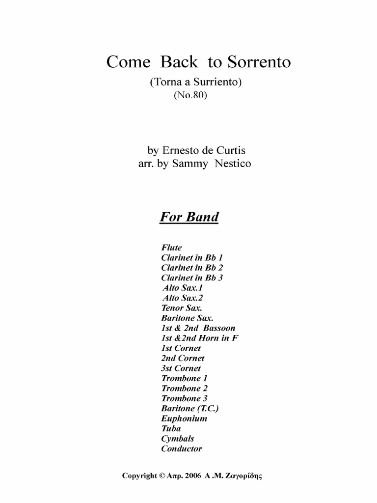 Come Back To Sorrento | PDF