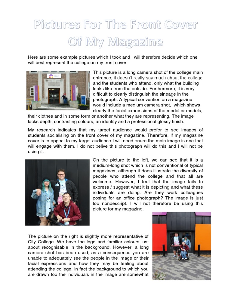 Sample Picture Analysis | PDF | Target Audience | Photograph