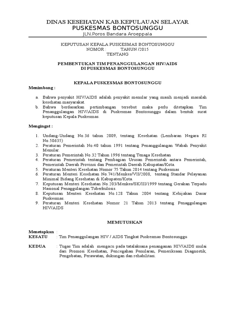 SK Penanggulangan HIV | PDF