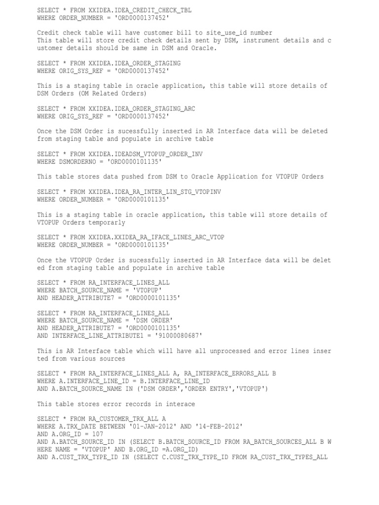 DSM Ar Staging Interface Base Tables | PDF | Receipt | Information ...