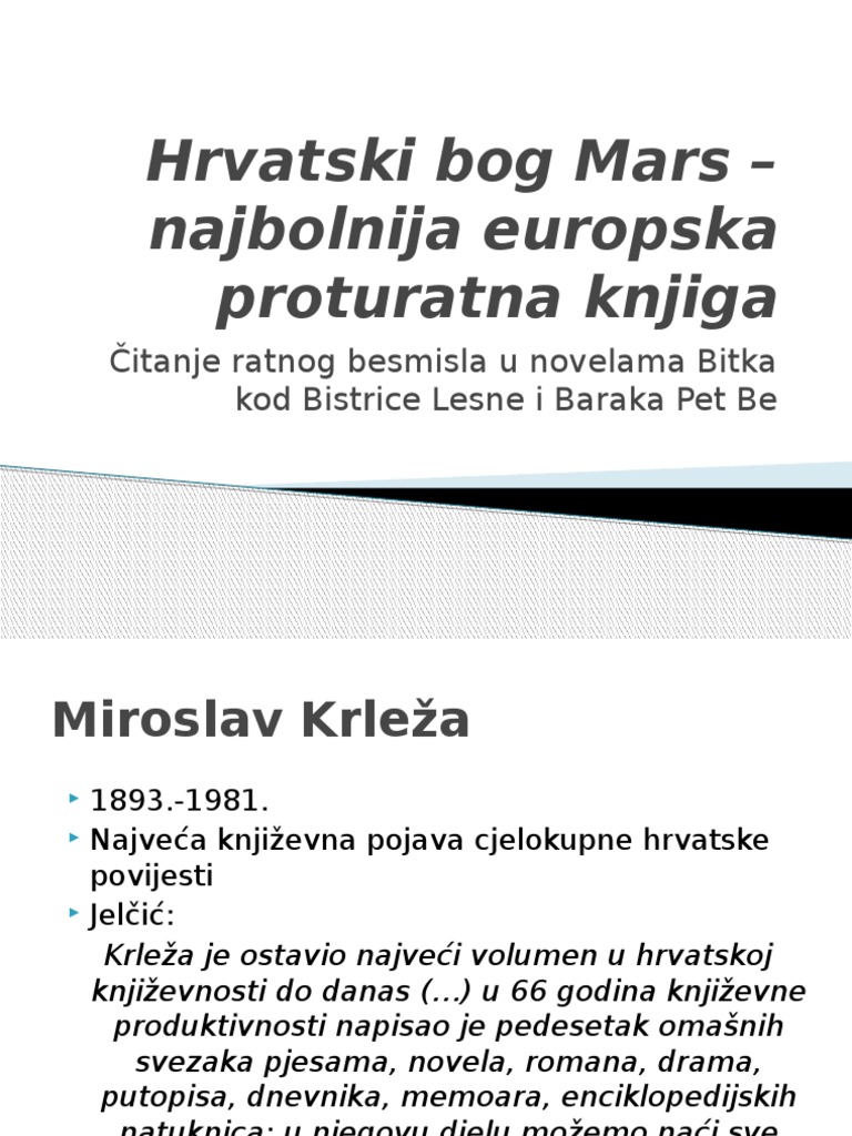 Pacifizam - Hrvatski Bog Mars | PDF