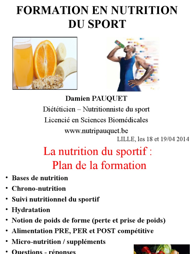 Formation Nutri Sport | PDF | Diététicien | Nutrition