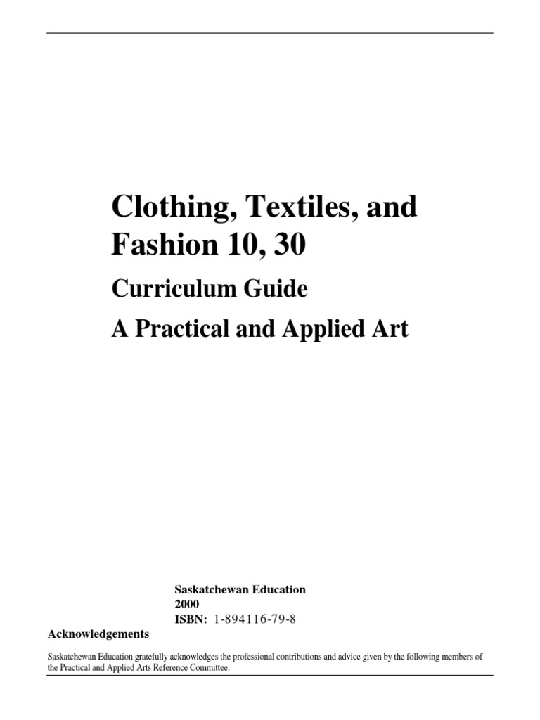 Clothing Textiles and Fashion 10-30-2000 | PDF | Sewing | Seam (Sewing)