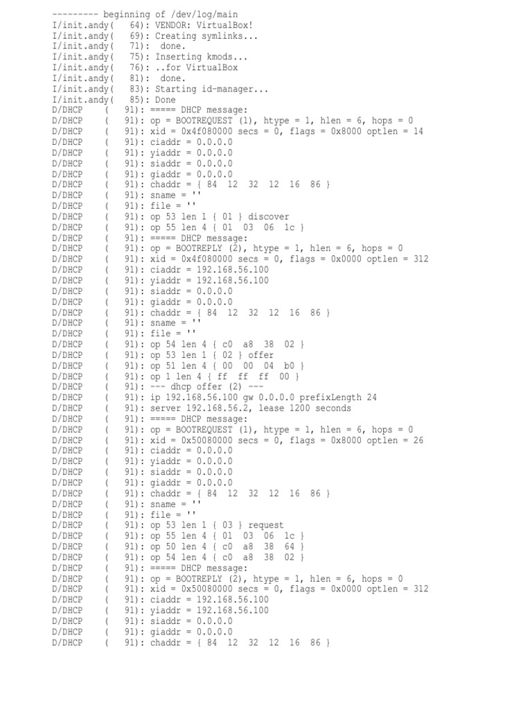 VirtualBox Log Analysis | PDF | Network Socket | Android (Operating System)