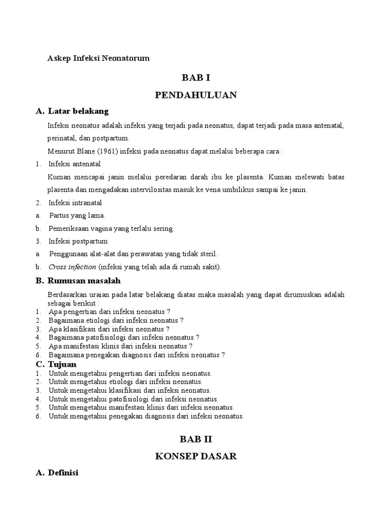Askep Infeksi Neonatorum | PDF