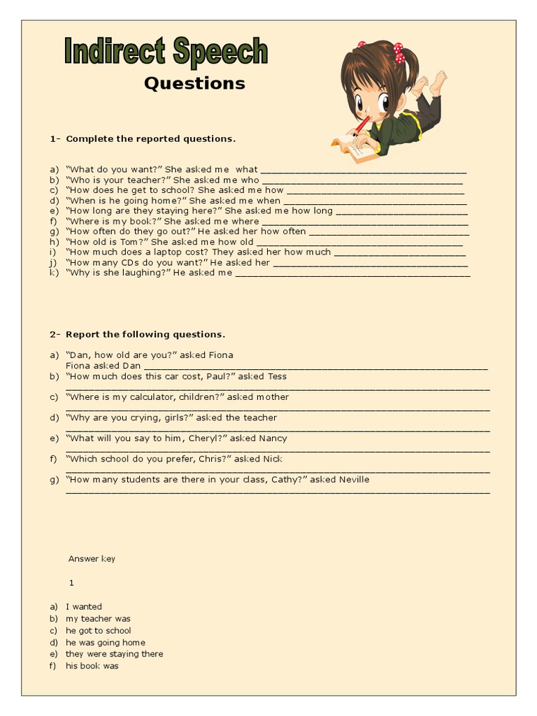 Indirect Speech Questions 2013 | PDF