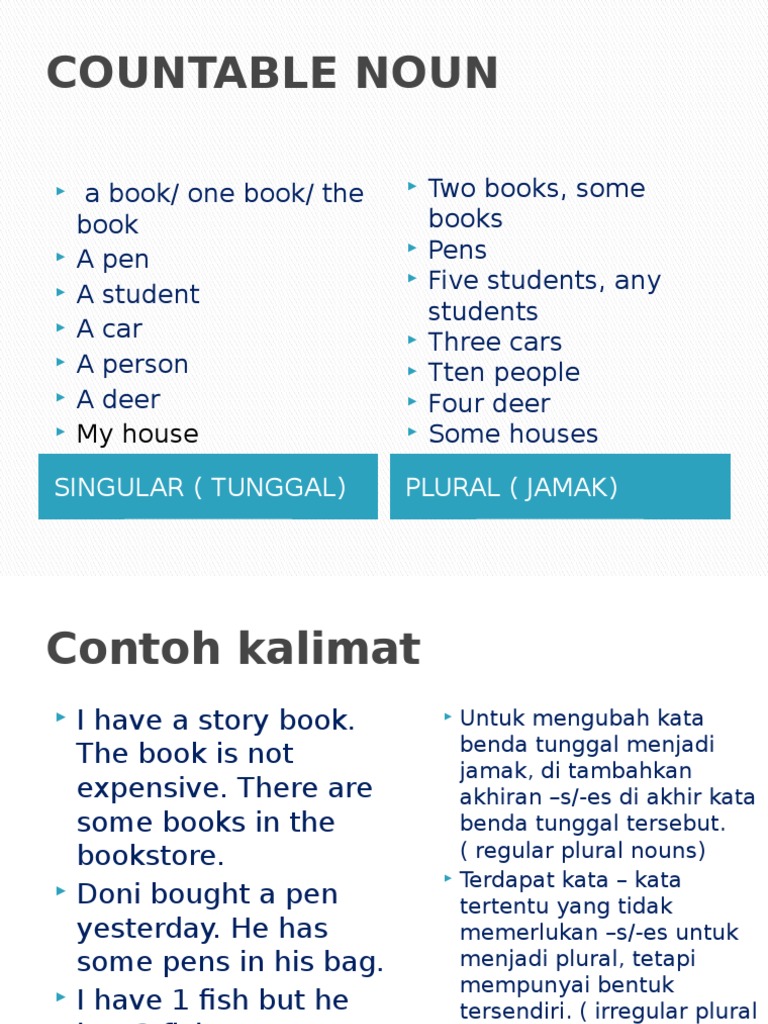 Countable and Non-Countable Nouns: A Guide to Singular and Plural Forms ...