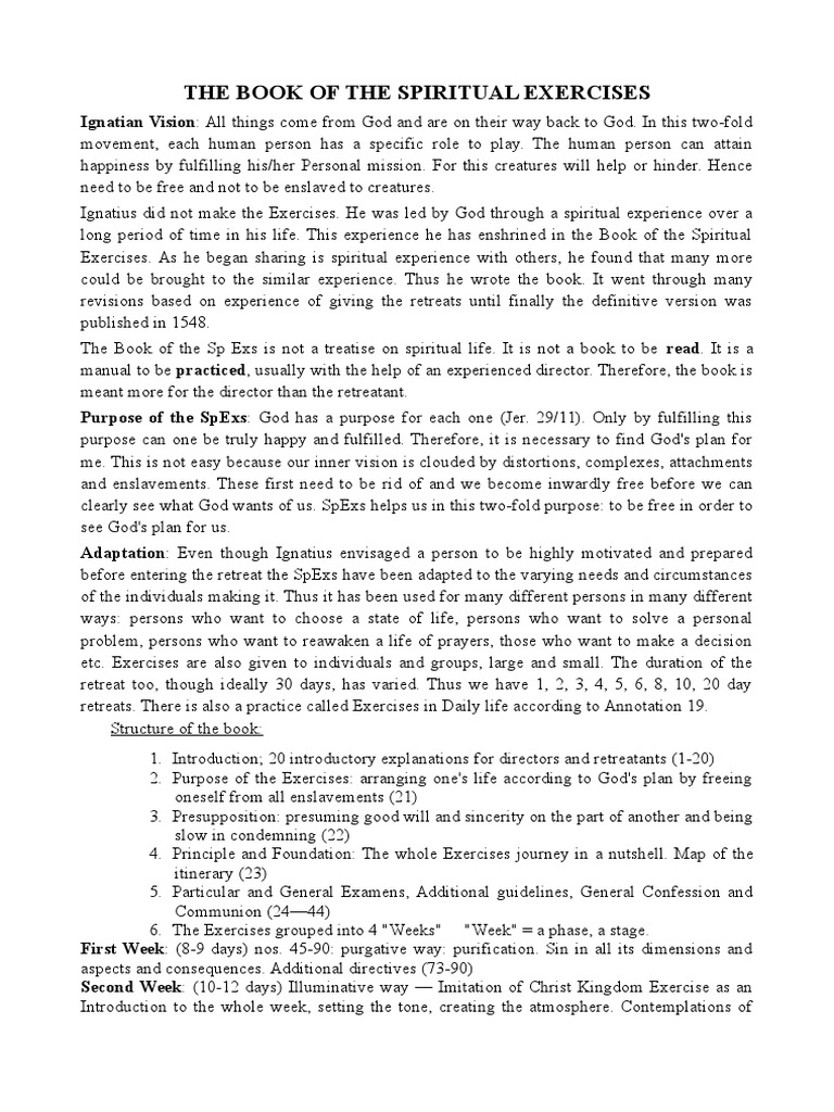 Introduction to Spiritual Exercises | Spiritual Exercises Of Ignatius ...