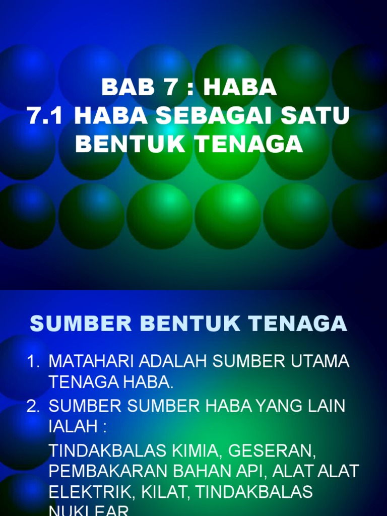 7.1 Haba Sebagai Bentuk Tenaga | PDF