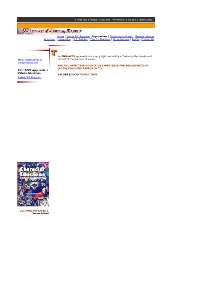 Values Education Pdf Strategic Management Learning