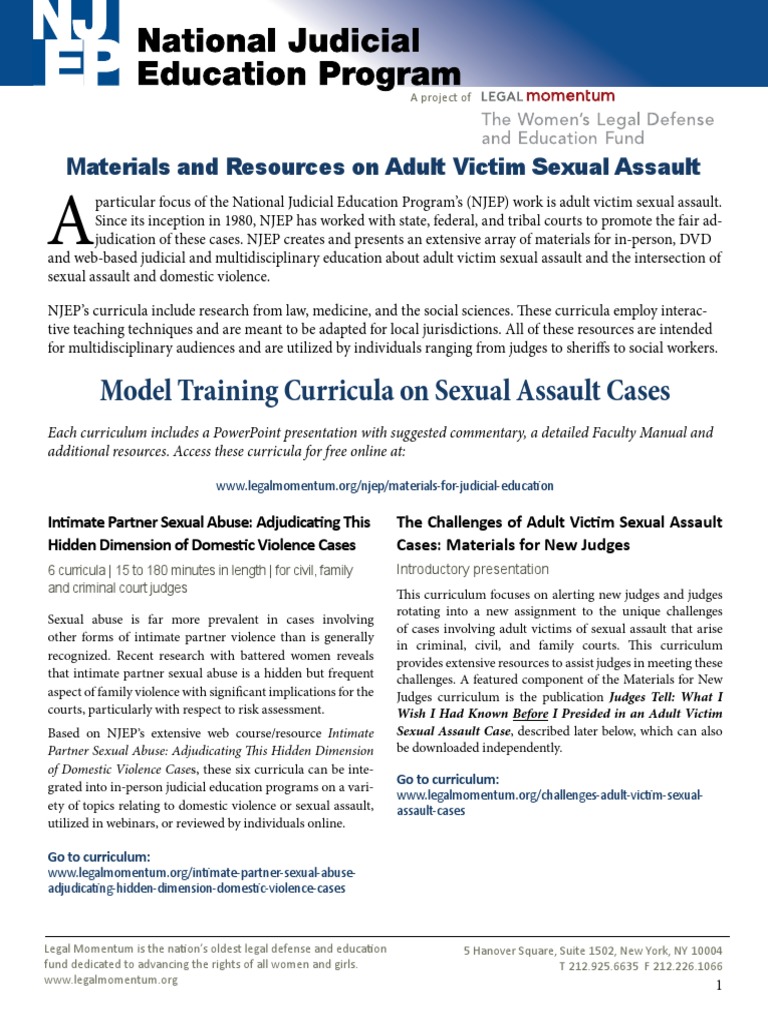 Resources for Adult Victim Sexual Assault | PDF | Domestic Violence ...