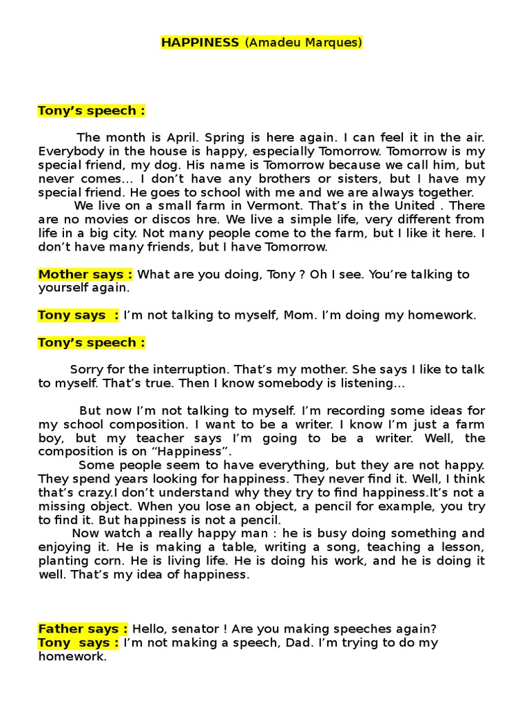 Text Comprehension (Happiness) | PDF | Leisure