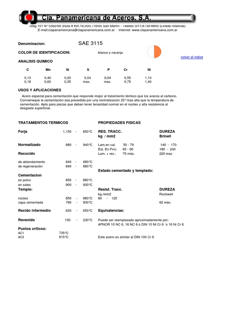 Sae 3115 Ficha de Propiedades | PDF