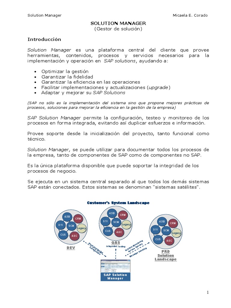 Solution Manager | PDF | Sap Se | Planificación