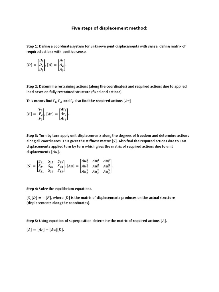 Five Steps of Displacement Method | PDF