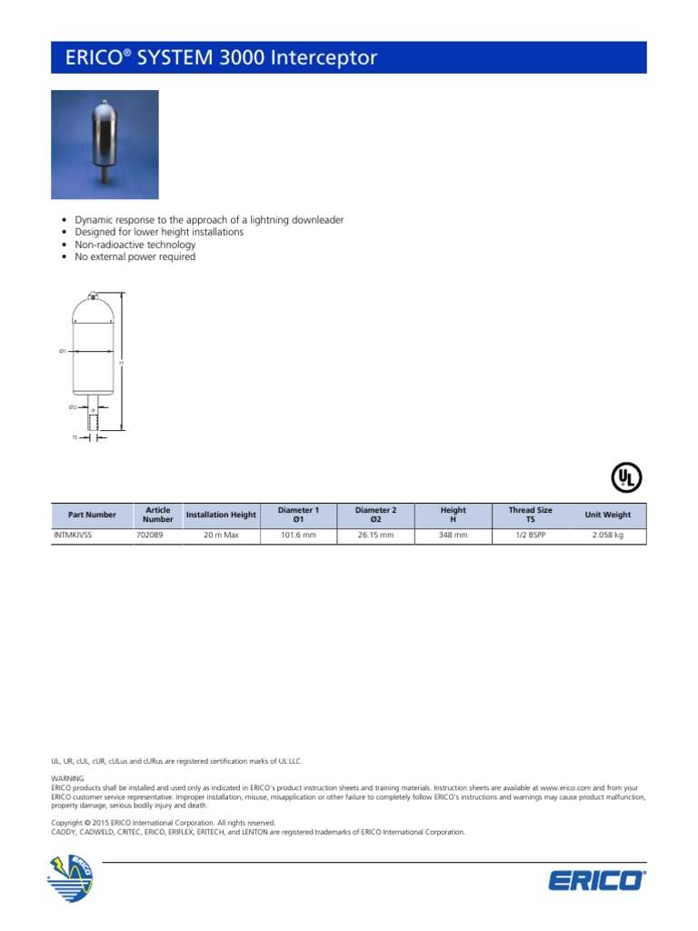Erico SYSTEM 3000 Interceptor | PDF | Home & Garden | Computers