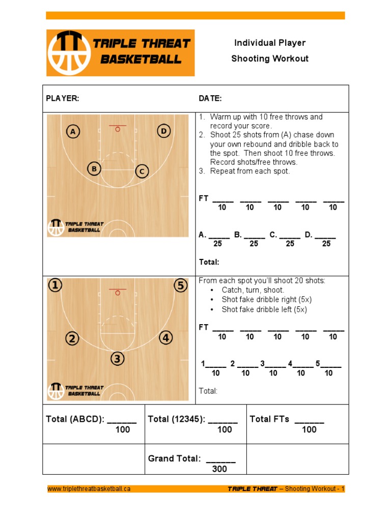 Individual Basketball Shooting Workout | PDF | Sports & Recreation