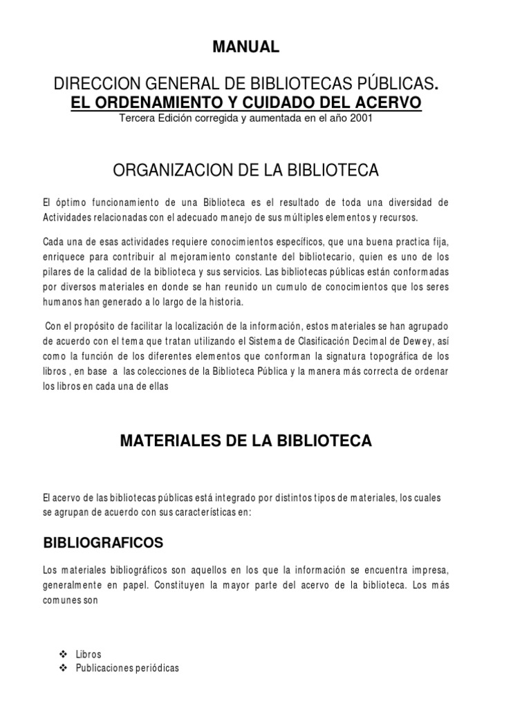 Manual Bibliotecas Publicas Pdf Descargar Gratis Pdf Libros