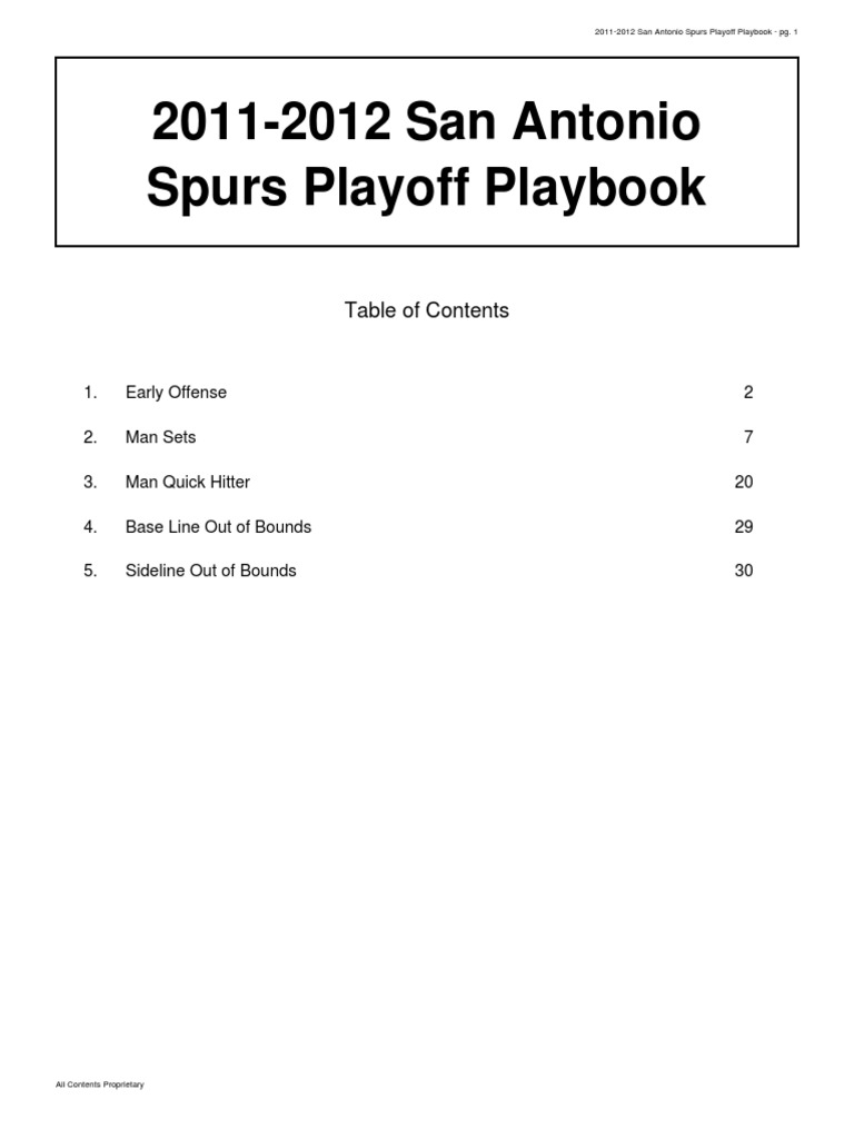 2011-2012 Spurs Playoff Strategies | PDF | Football Codes | American ...