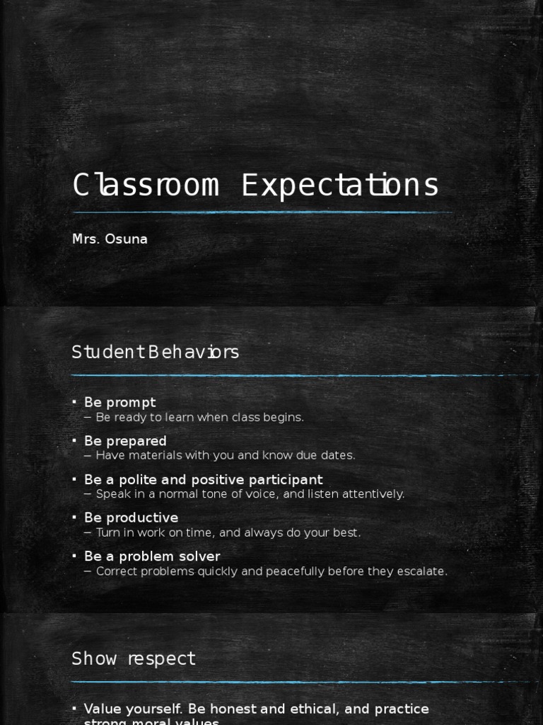 Classroom Expectations Overview | PDF