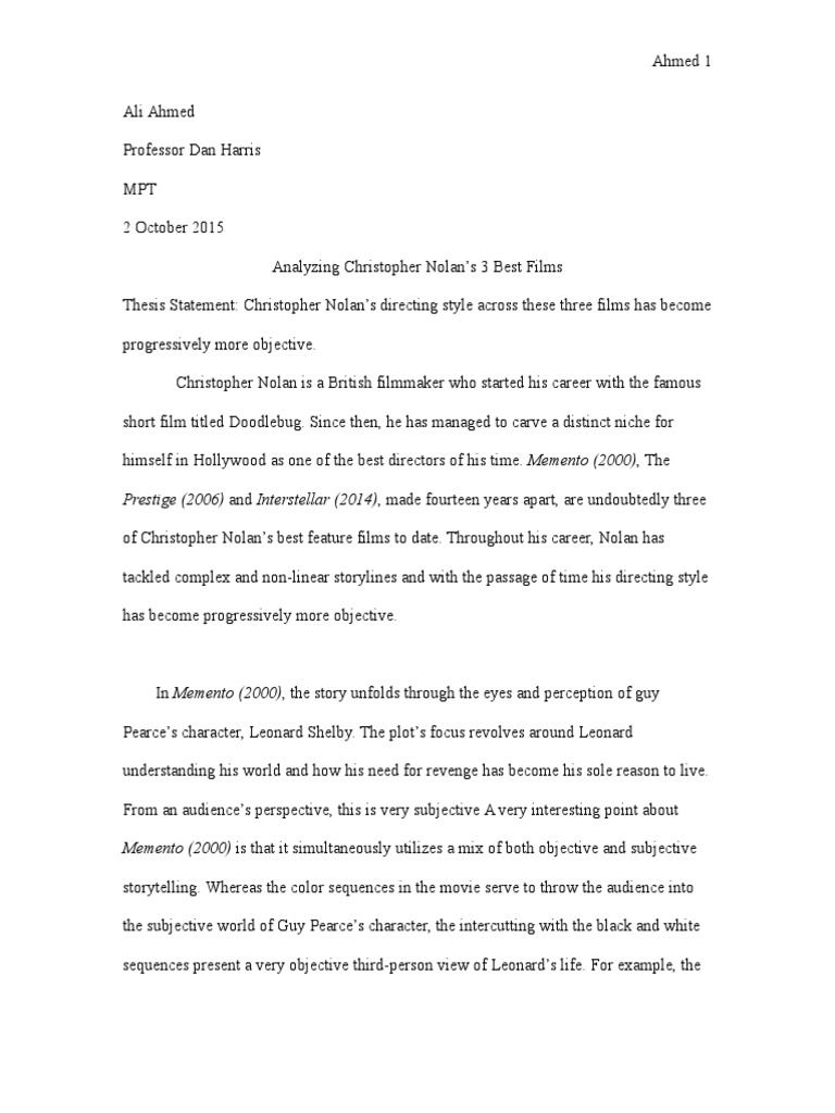 Christopher Nolan's Directing Style | Download Free PDF | Narration ...