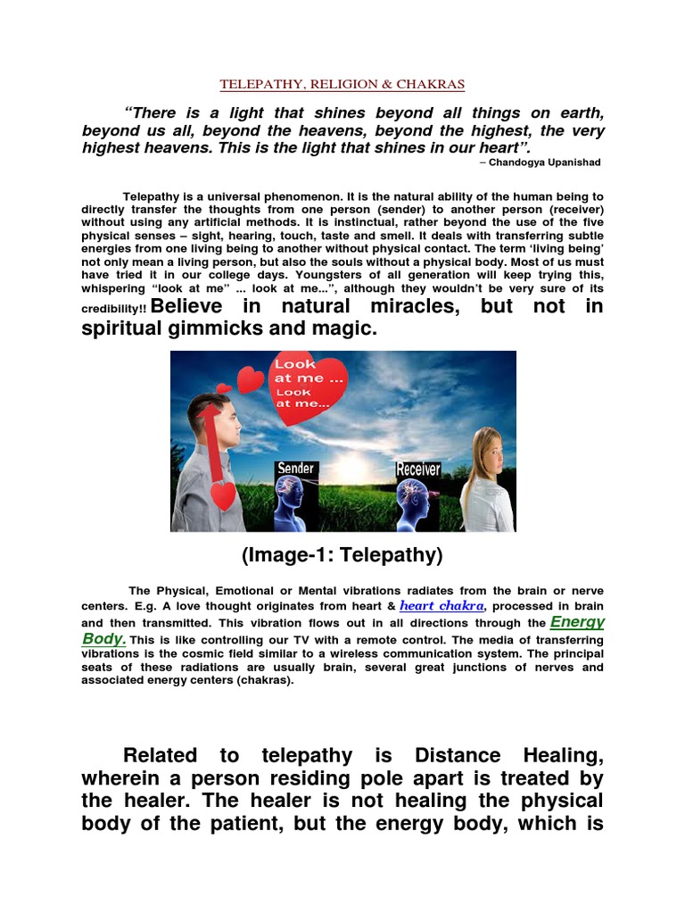 Telepathy | PDF | Chakra | Telepathy
