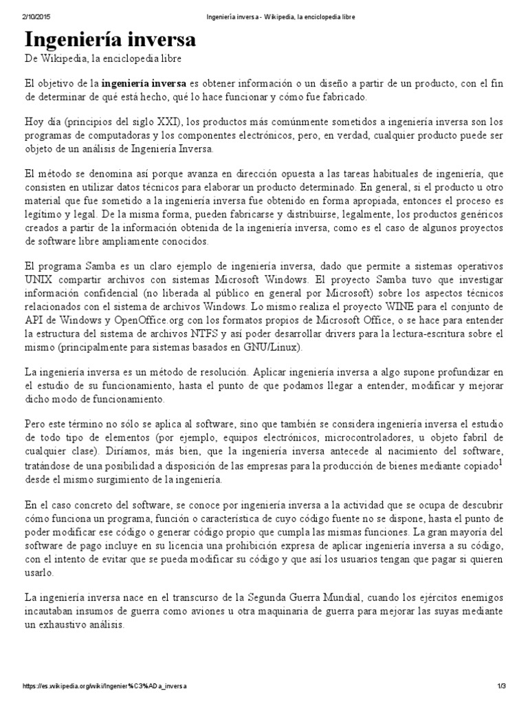 Ingeniería Inversa en Programación | PDF | Informática | Ingeniería ...