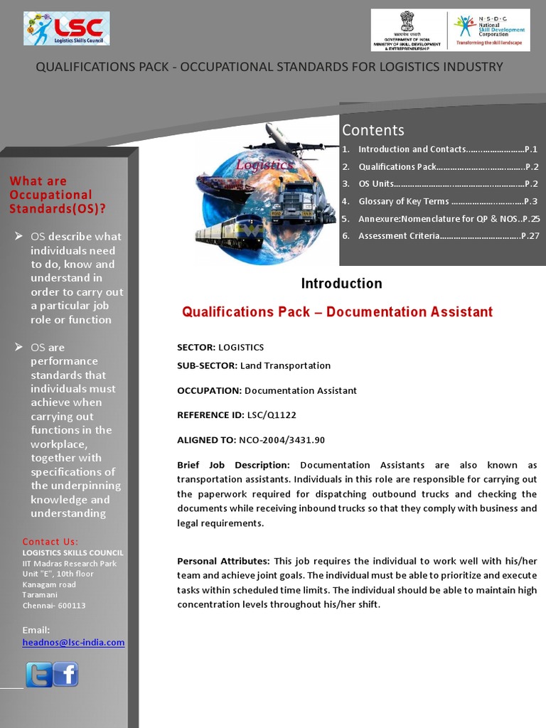 Logistics Documentation Assistant Guide | PDF | Safety | Documentation