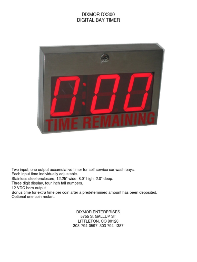 Dixmor Dx300 Digital Bay Timer | PDF