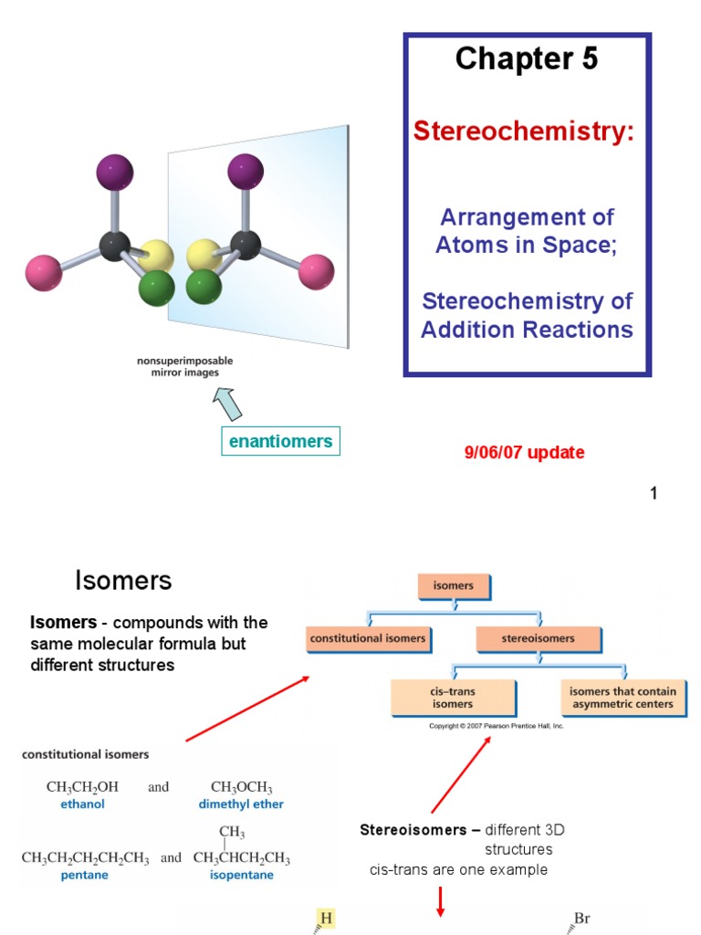 Stereochemistry Arrangement of Atoms in Space | PDF | Chirality ...