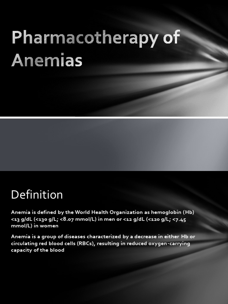 Anemias Pharmacotherapy | PDF | Anemia | Folic Acid