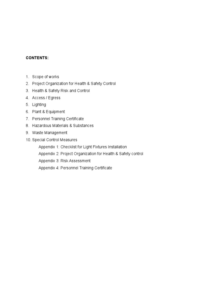 Method Statement For Light Fixtures | PDF | Personal Protective ...