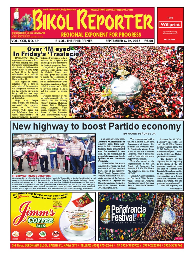 Bikol Reporter September 6-12, 2015 Issue | Further Education ...