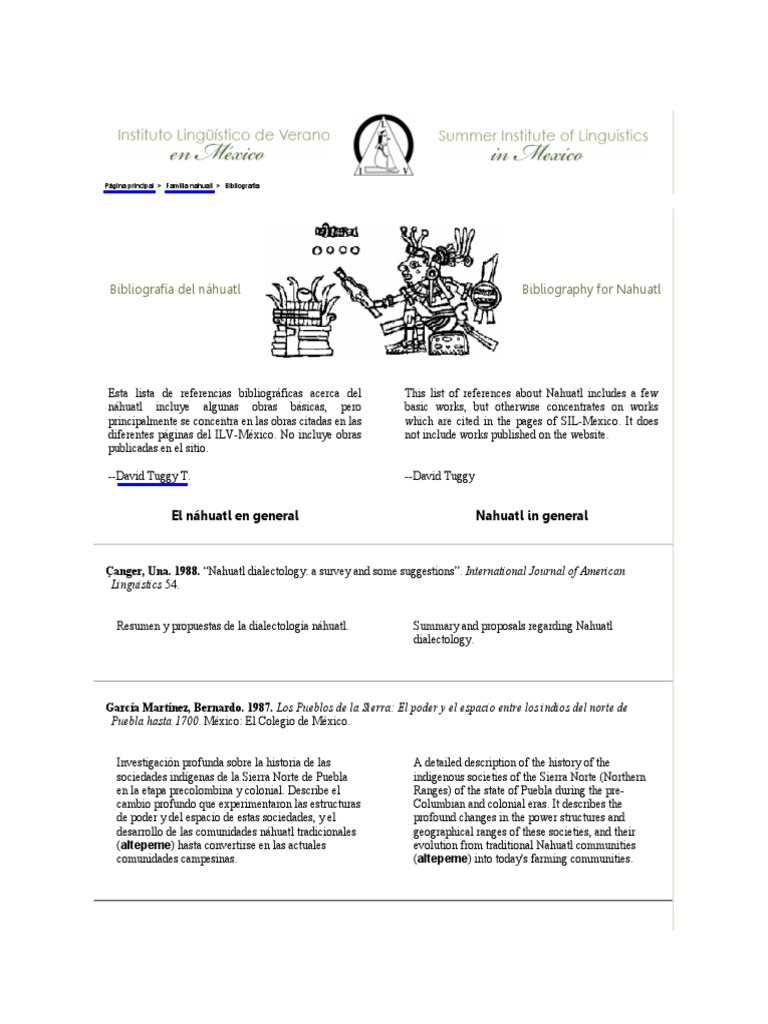 G062 - Bibliografía Del Nahuatl | PDF | Náhuatl | Lengua española