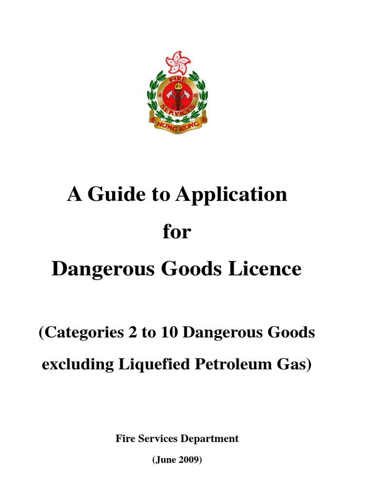 Guide to Dangerous Goods Licence Application | PDF | Dangerous Goods ...
