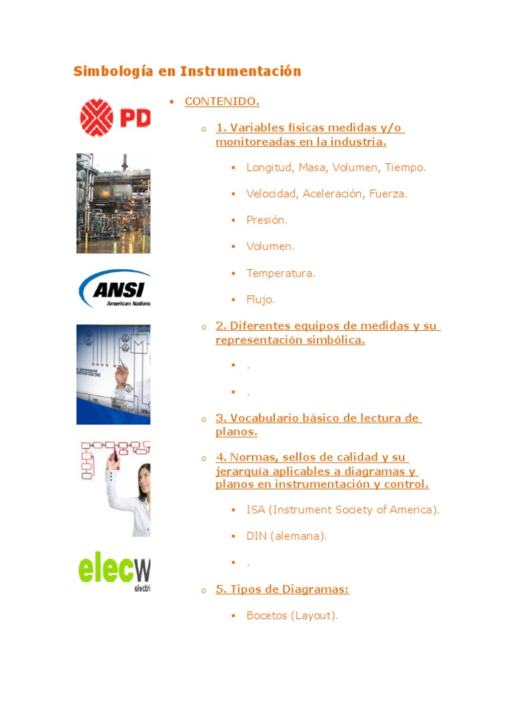Simbología en Instrumentación Industrial | PDF | Bomba | Presión