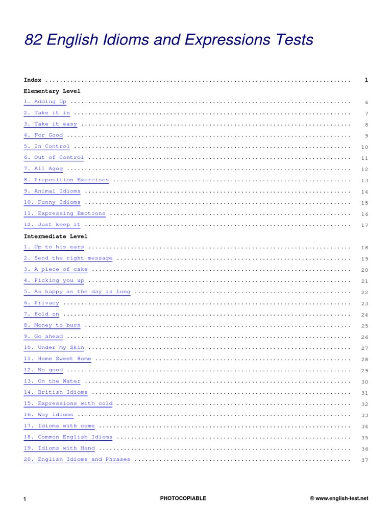 Tests Elementary, Intermediate, Advanced | PDF