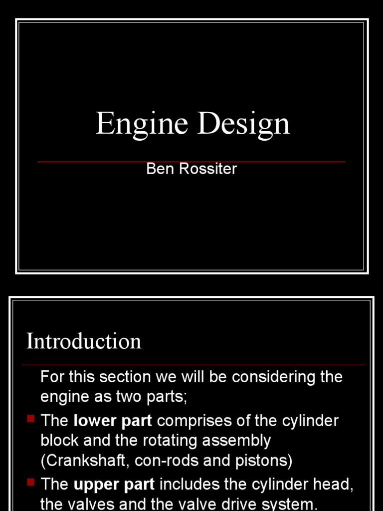 Engine Design | PDF | Internal Combustion Engine | Cylinder (Engine)