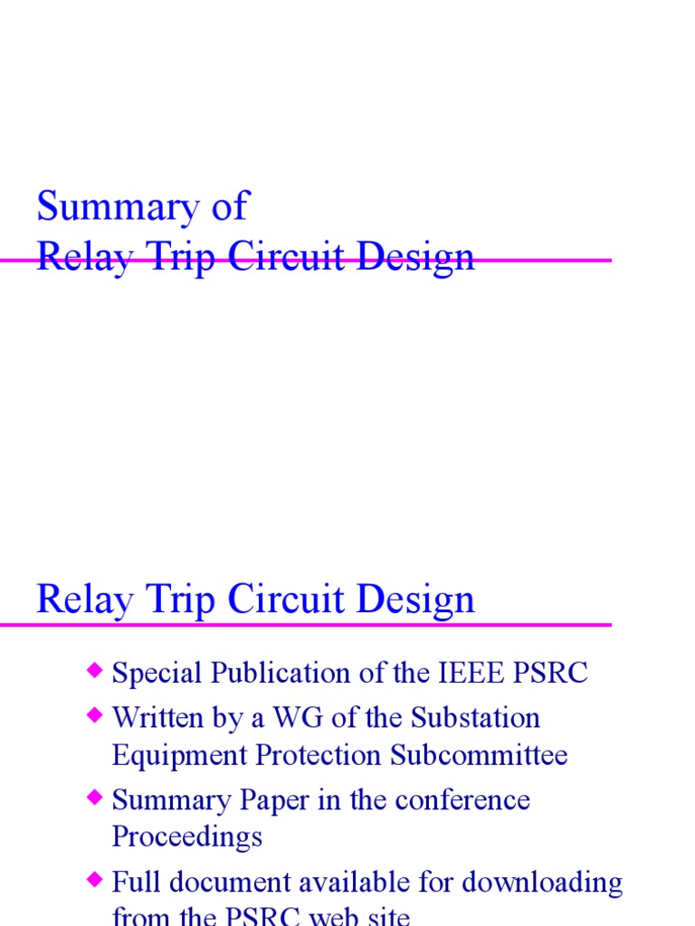 Relay Trip Circuit | PDF | Relay | Electrical Substation